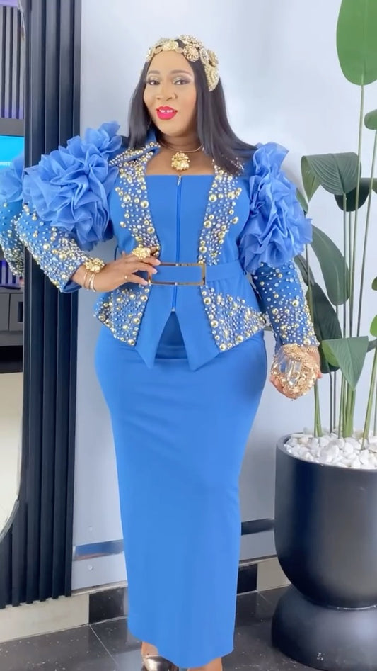 Ruffle Embellished Top and Skirt | African Party Dress – FASHIONISKO